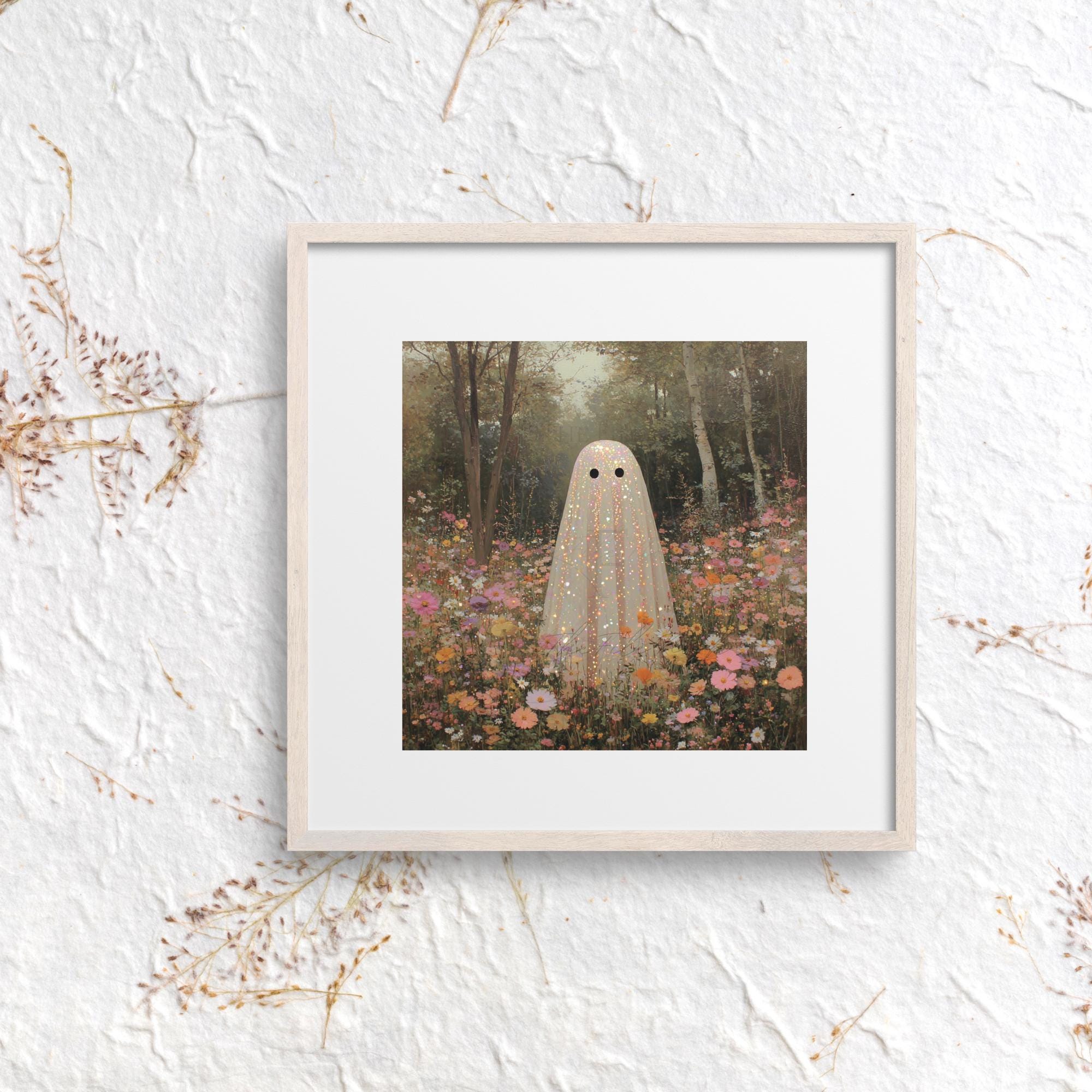 Iridescent Ghost Print-sparkly Ghost-preppy Ghost-whimsical Forest Wall ...