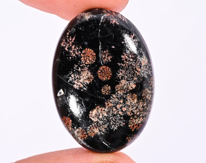 Obsidian, Natural Fire Cracker Obsidian Cabochon for Jewelry, Obsidian ...