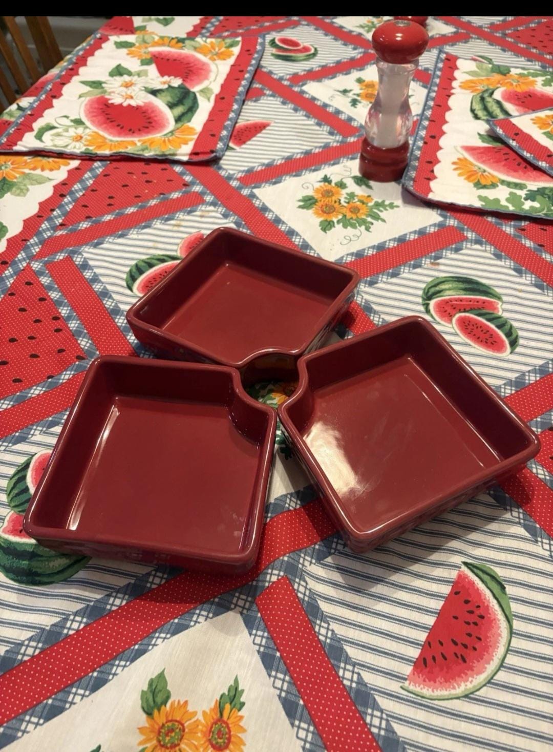 Longaberger Pottery Woven Traditions Paprika Square Party Bowl SET OF ...
