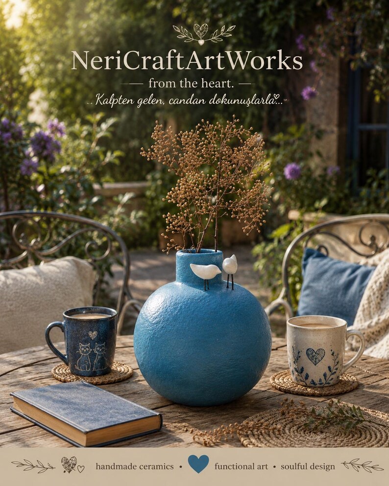 Blue Bird Vase | Handmade Ceramic Art | Wabi Sabi Decor | Sculptural ...