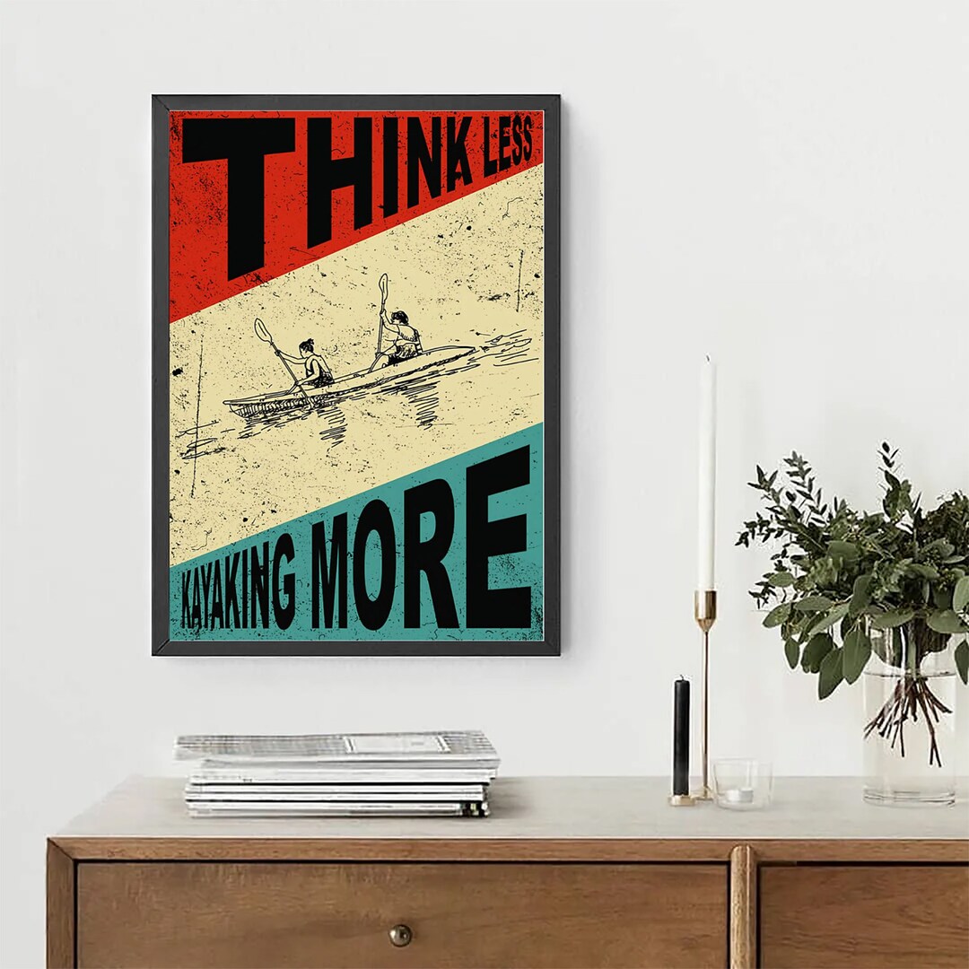 Kayaking More Poster Kayaking Vintage Poster Kayaking Wall - Etsy
