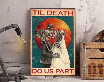 Couple Skeleton Vintage Poster - Etsy