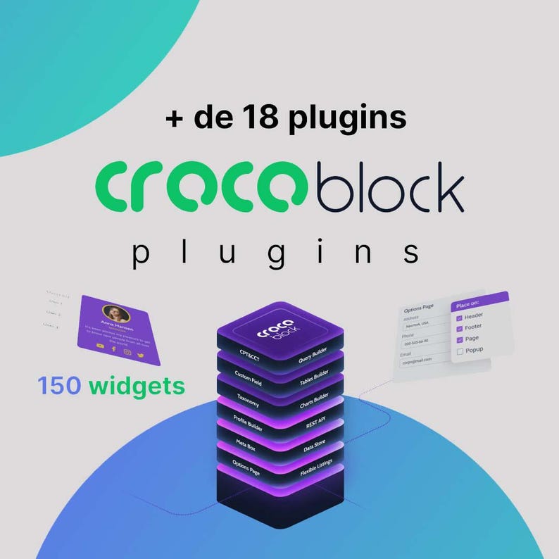 Crocoblock - 1 sitio web de por vida / Actualizaciones automáticas / Instalación rápida y segura ...