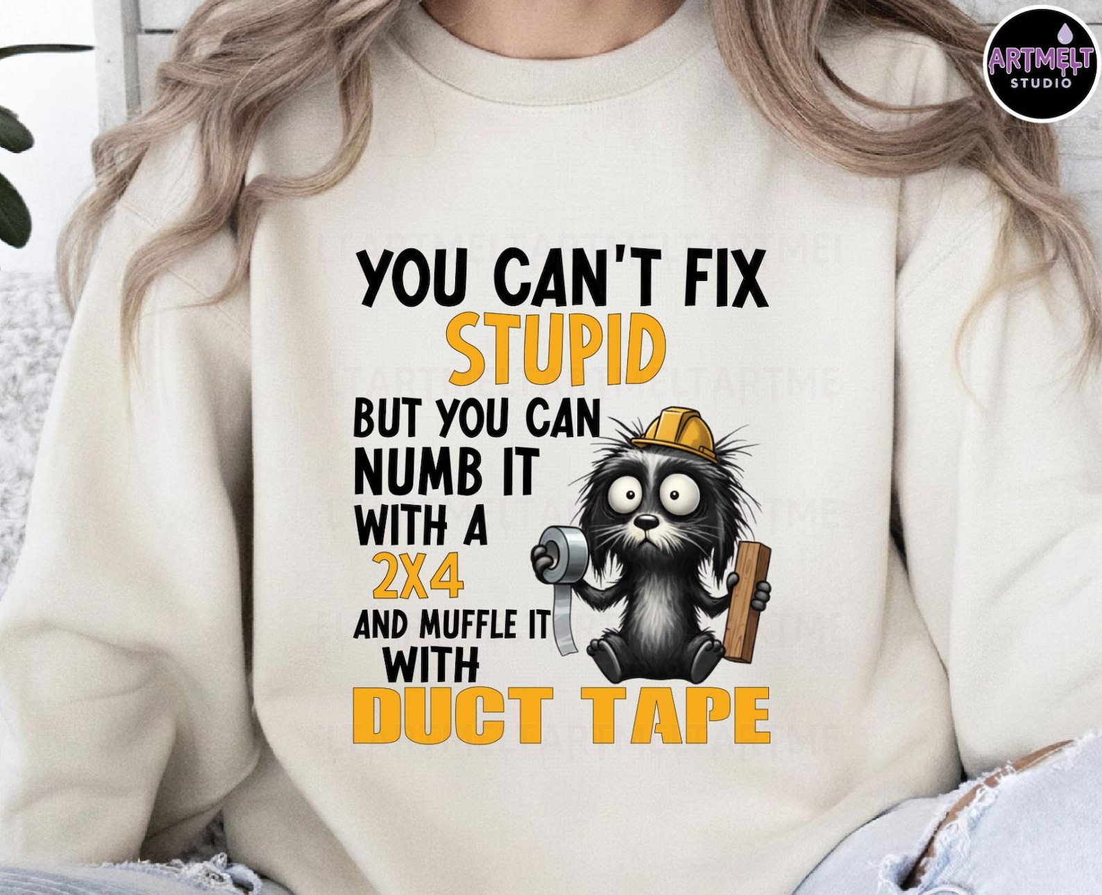 You Can’t Fix Stupid PNG Svg,funny Dad Humor, Numb It With a 2x4 ...