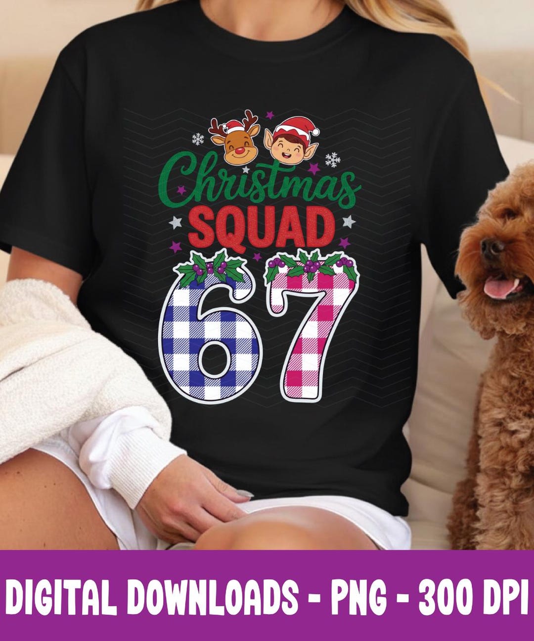 Funny 67 Christmas Squad PNG Six Seven Meme Brainrot Design PNG ...