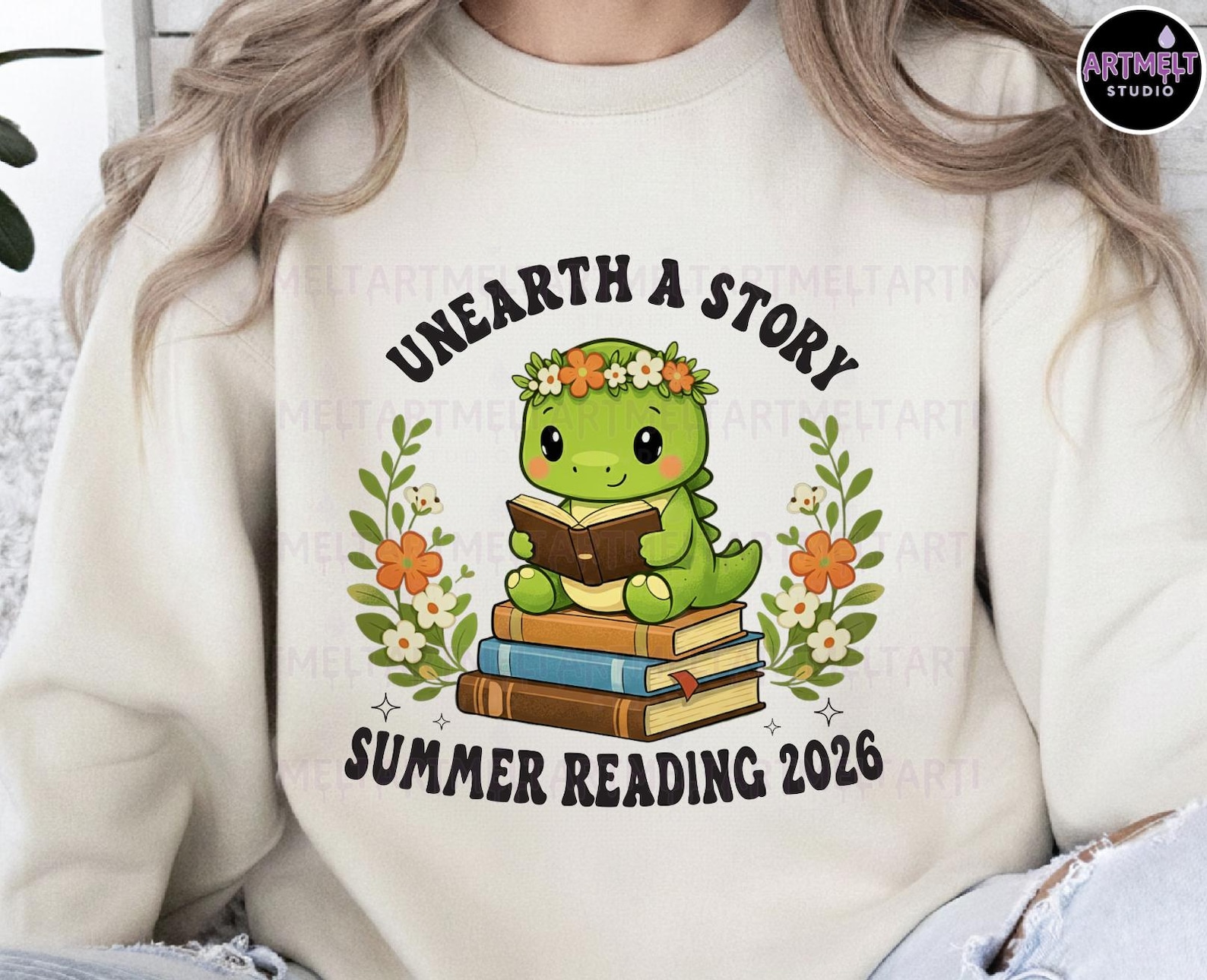 Unearth a Story Summer Reading 2026 Png,cute Dinosaur Book Lover,funny ...