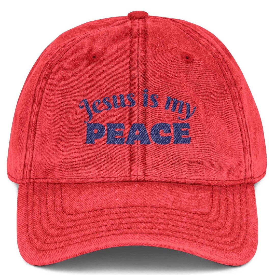 Vintage Embroidered Cotton Cap - Jesus is My Peace - Religious Gift - Etsy
