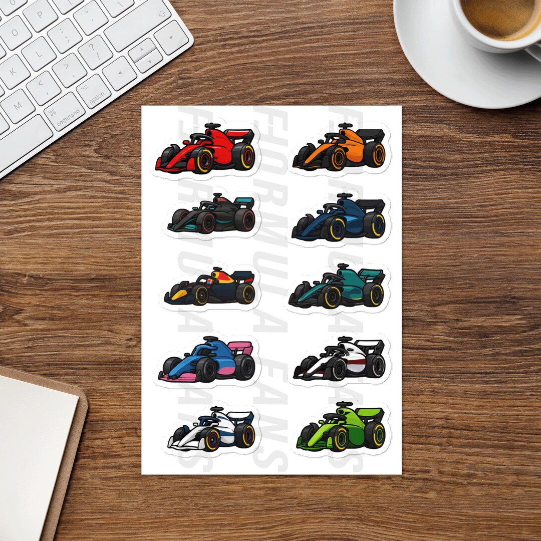 Formula 1 Car Sticker Sheet 2025 Season – Drawn Premium Vinyl F1 ...