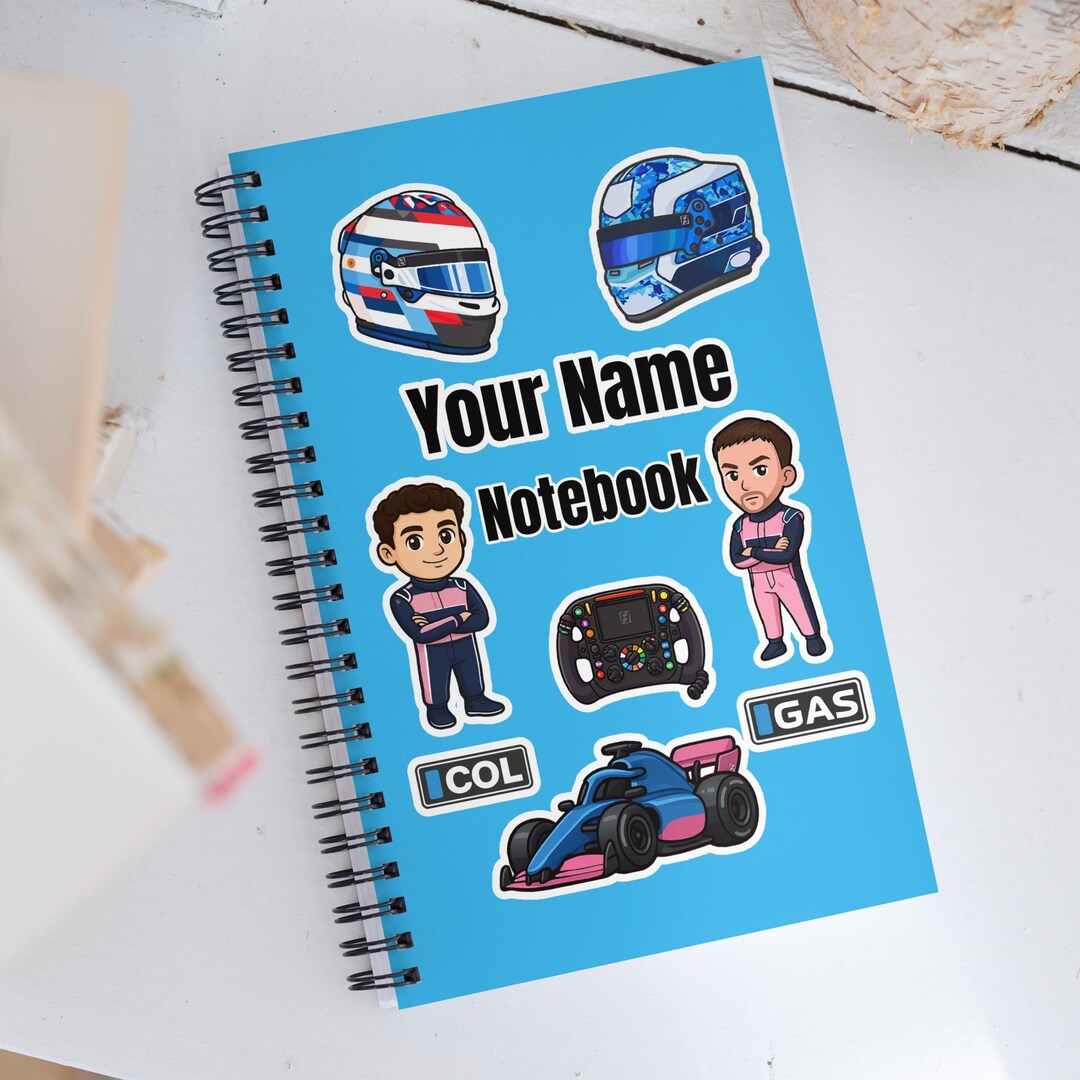 Personalized Alpine F1 Notepad – Custom Name Notebook | Pierre Gasly ...