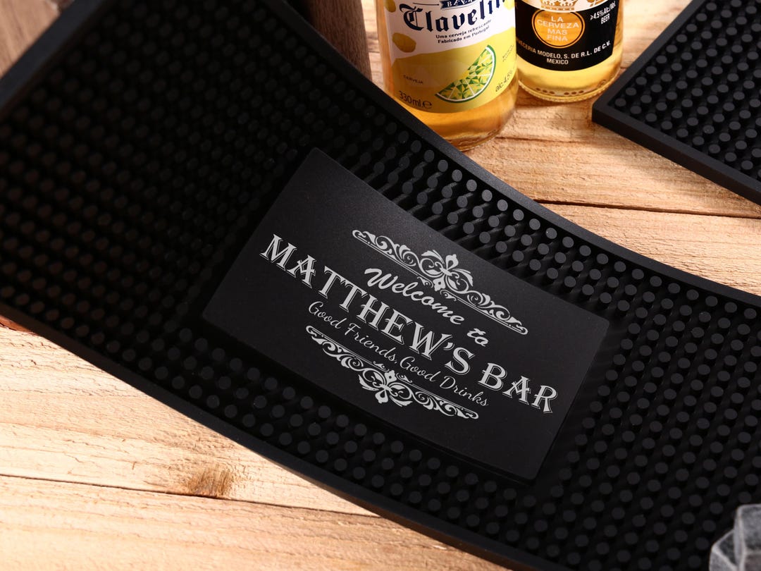 Custom Barware Mat | Personalized Bar Runner Gifts | Silicone Barware ...