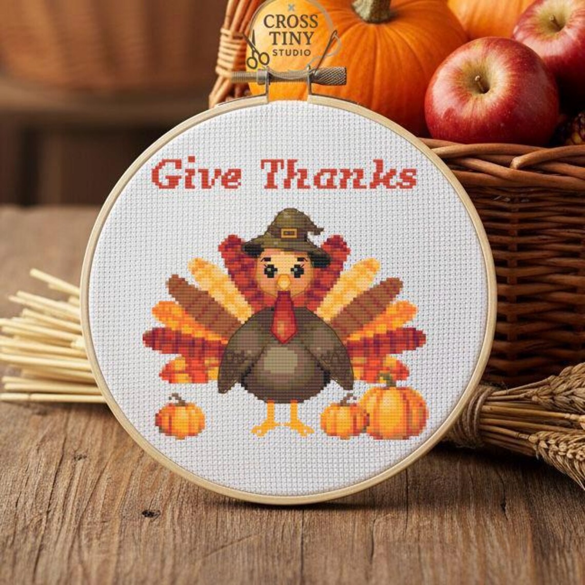 Thanksgiving Turkey Cross Stitch Pattern Digital Download • Autumn ...