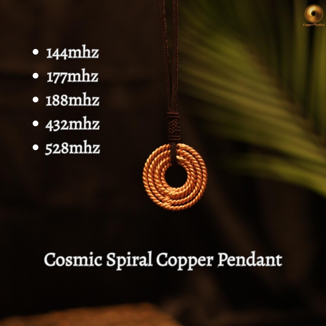 Cosmic Spiral Copper Pendant, Handcrafted Sacred Geometry Necklace ...