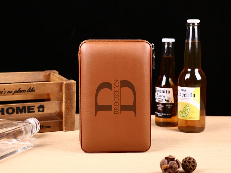Personalized Humidor Cigar Case Box With Accessories, Leather Cigar ...