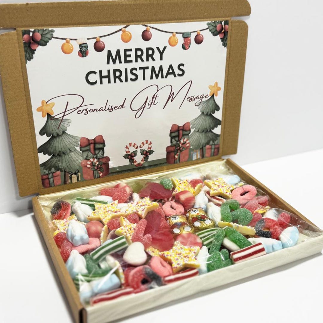 Personalised Christmas Sweet Box, Christmas Hamper, Personalised Pick N ...
