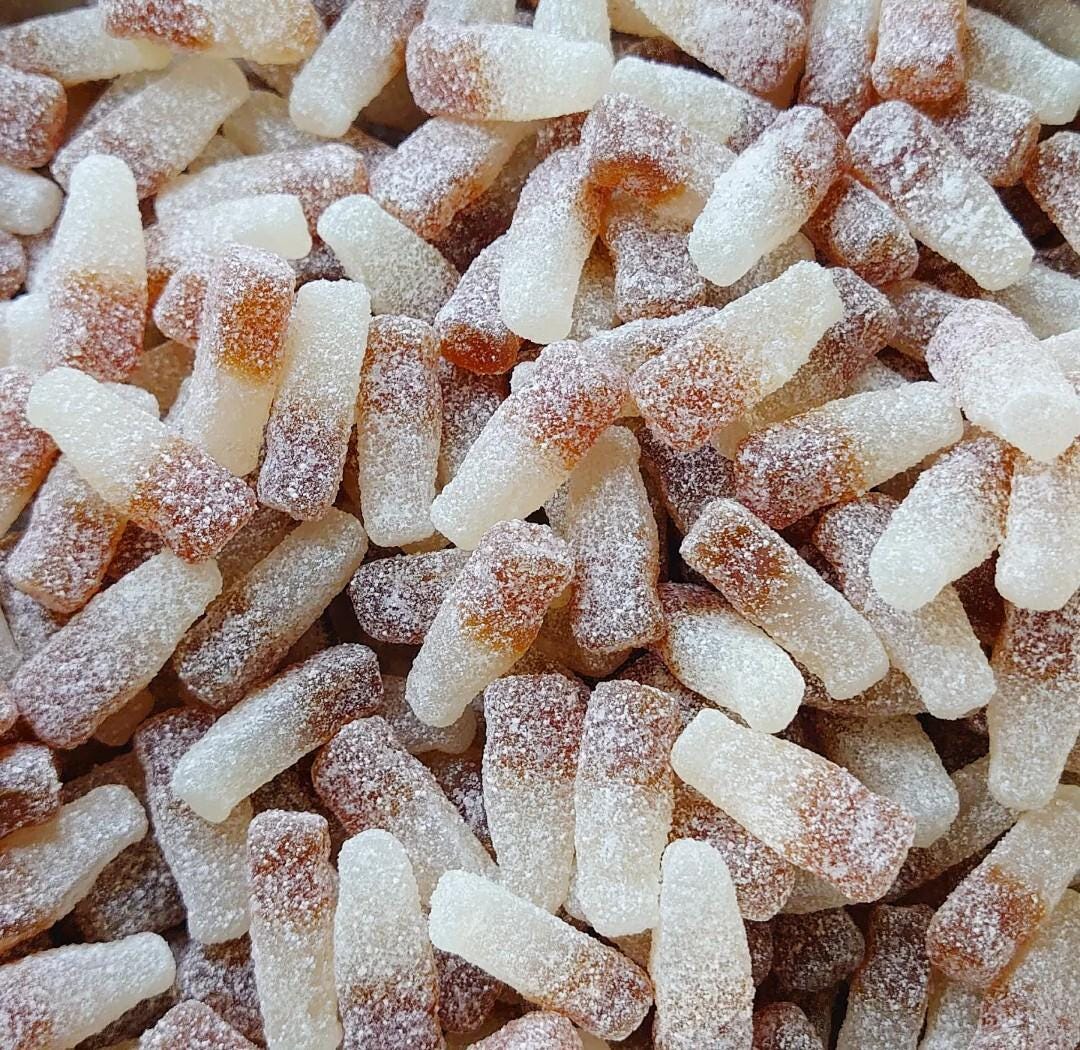 Vegan Mini Fizzy Cola Bottles Gelatine-free Cola-flavoured Jelly Sweets ...
