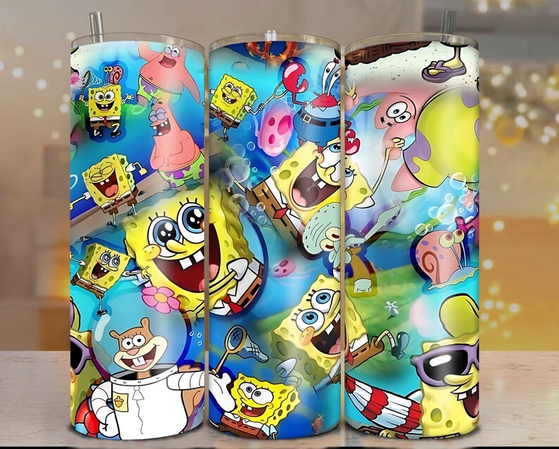Spongebob Tumbler Wrap PNG: Funny Cartoon Design (digital Download) - Etsy