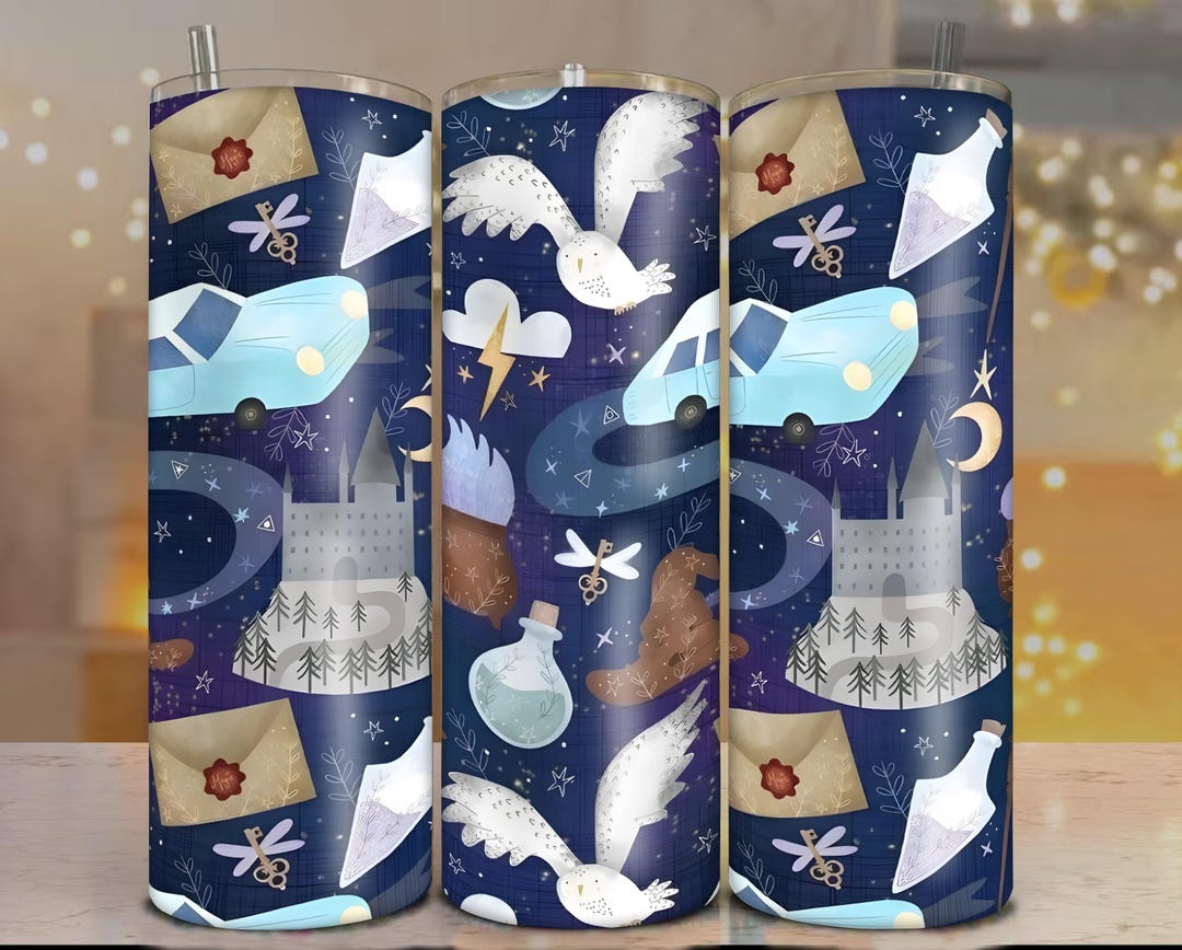 Wizard Fantasy 20oz Tumbler Wrap | Magical Castle Sublimation PNG ...