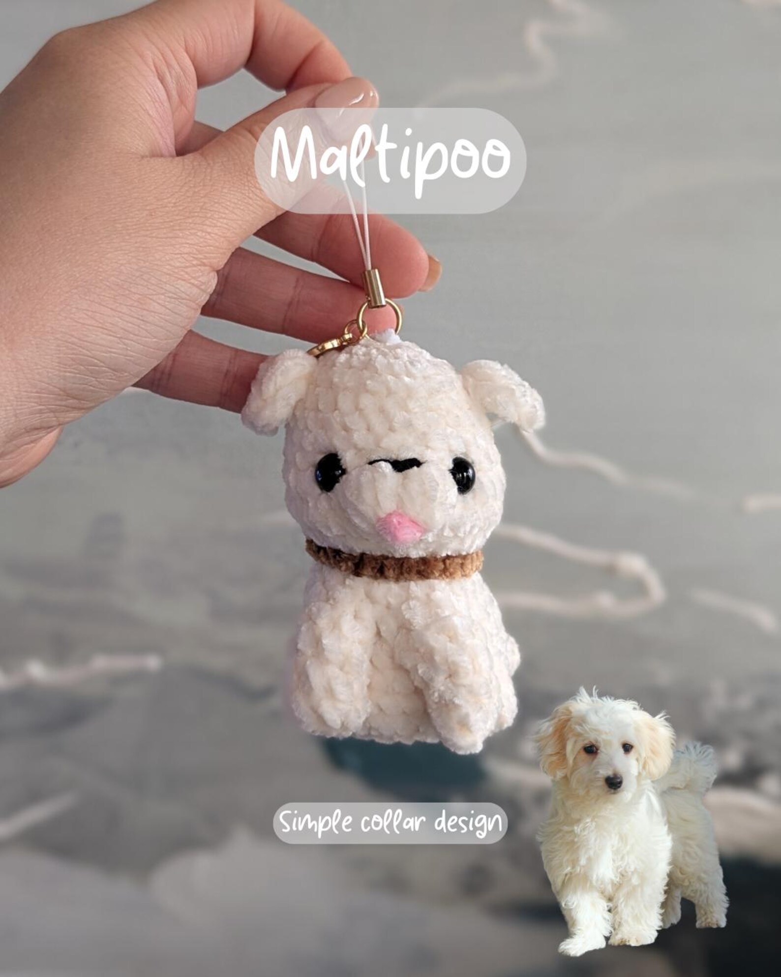 Custom Dog Crochet Keychain: Chenille Amigurumi Plush Puppy - Etsy