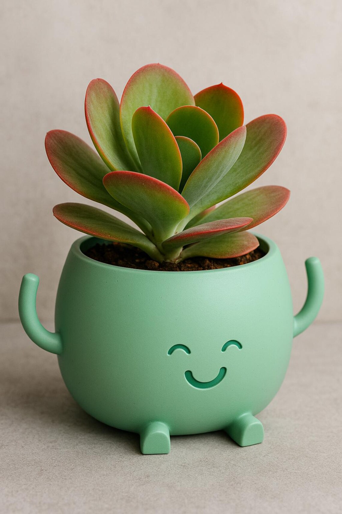 3D Printable Cute Smiley Face Planter Pot STL File – Fun Desk Decor ...
