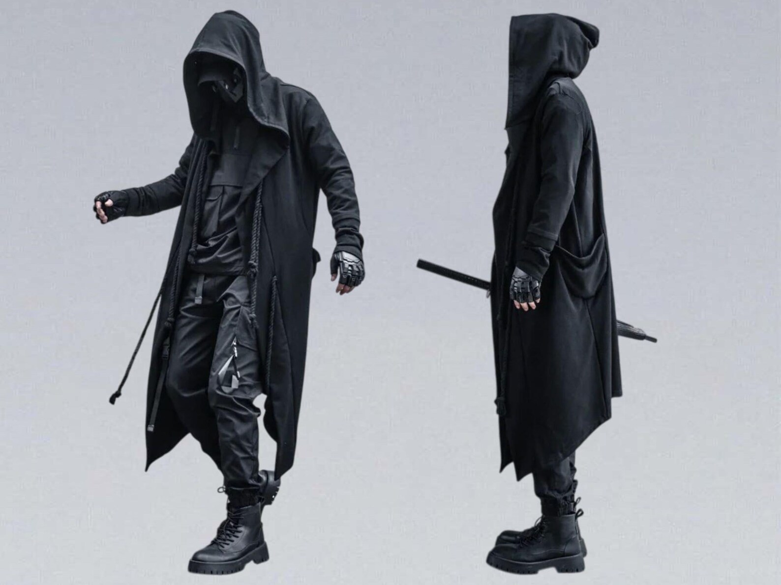 TECHWEAR GOTHIC CLOAK – Darkwear Trench Cape | Harajuku Sleeveless ...