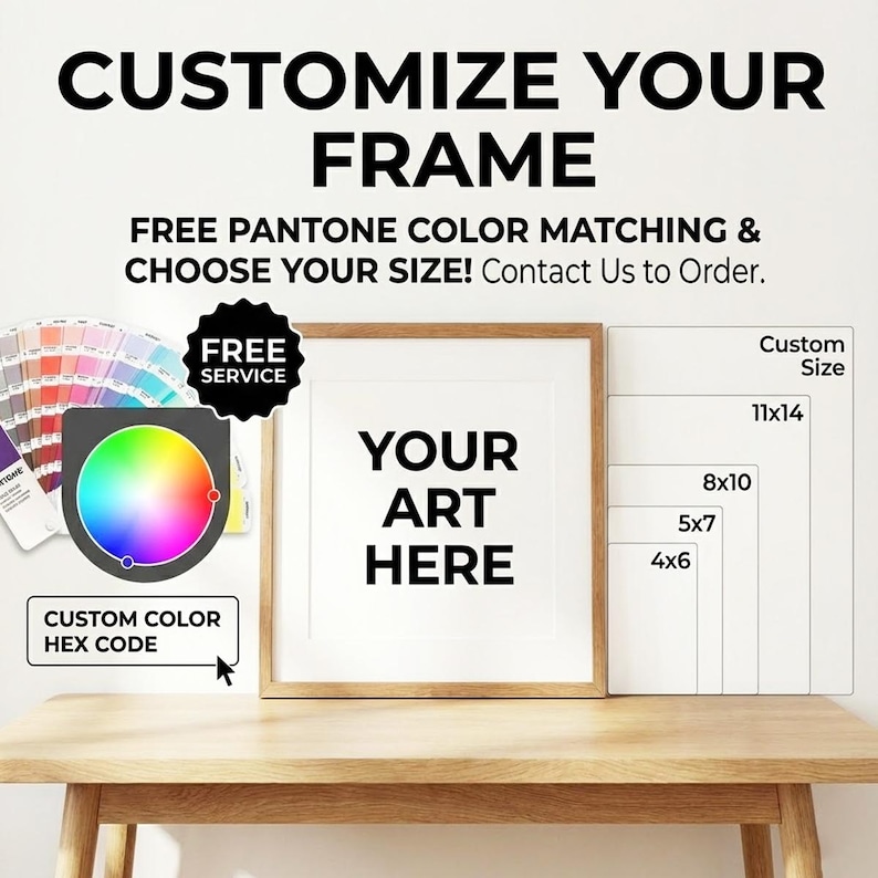 Colorful Photo Frame – 5 Modern Wavy Frames Pink Yellow Blue Green Navy ...