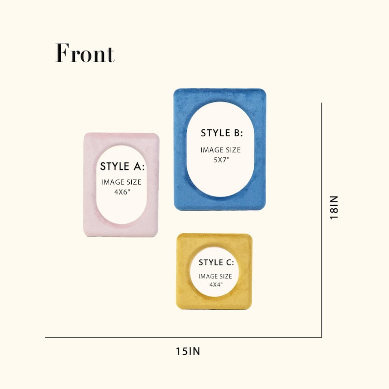 Soft Velvet Picture Frame – Plush Pastel Photo Frames for Tabletop or ...