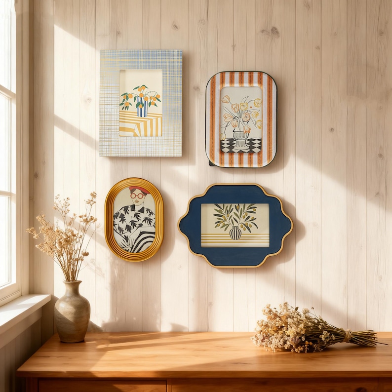 4-style Retro Mixed Gallery Wall Frames – Perfect for Showcasing Family ...