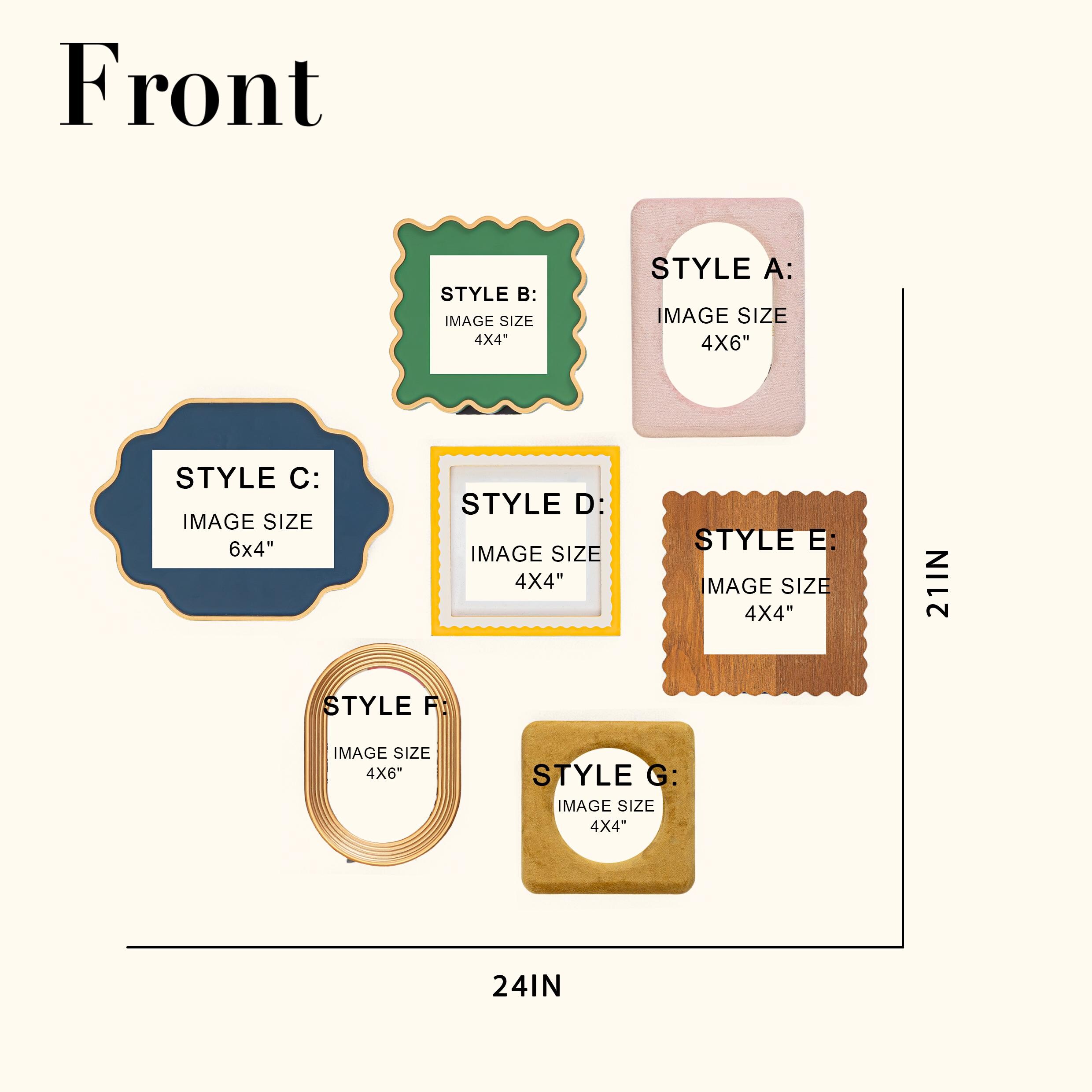 Gallery Wall Frames – 7 Styles Retro Inspired Mixed Wood Colorful ...
