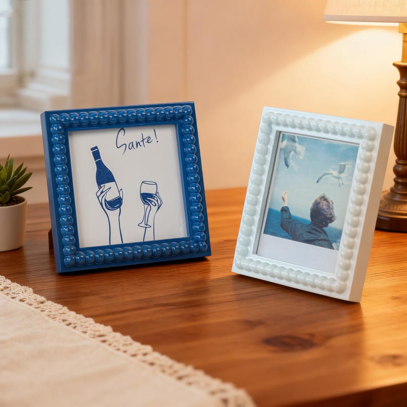 Mini Bubble Beaded Pastel Picture Frame With Retro Cute Magnetic Decor ...