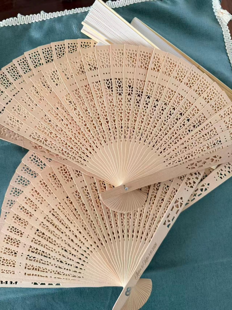 Natural Wood Folding Fan | Hand-carved Sandalwood Style Fan | Schima ...