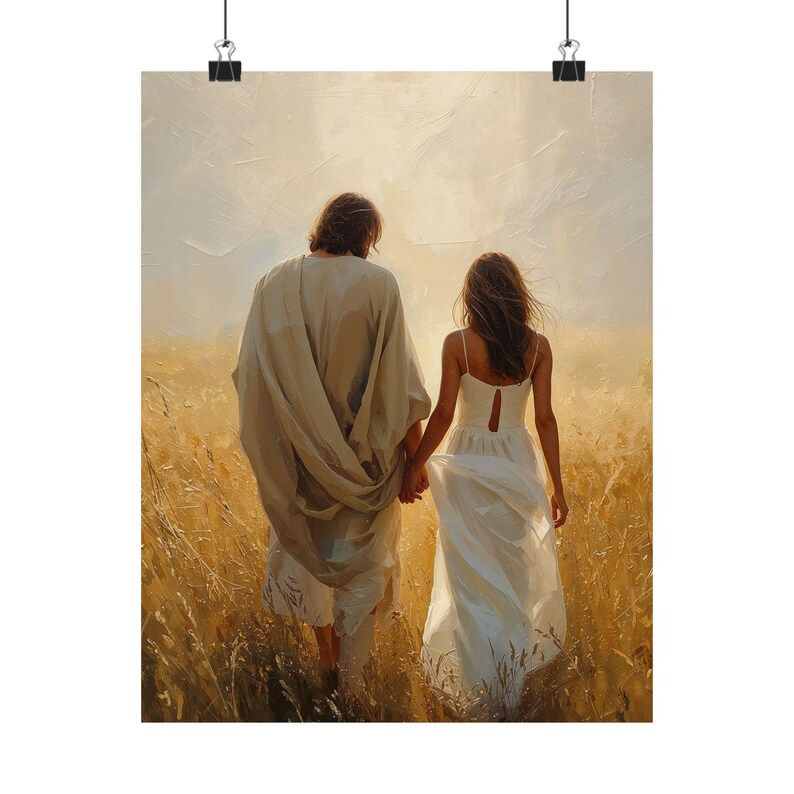 Satin Poster Jesus and His Bride Wall Art Home Decor Oil Painting Print ...