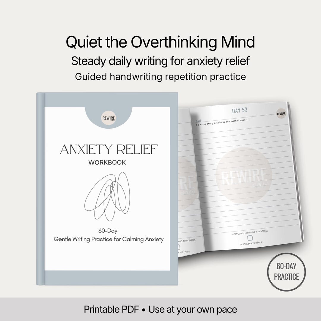 Anxiety Relief Journal Printable | Emotional Healing Workbook | Stress ...