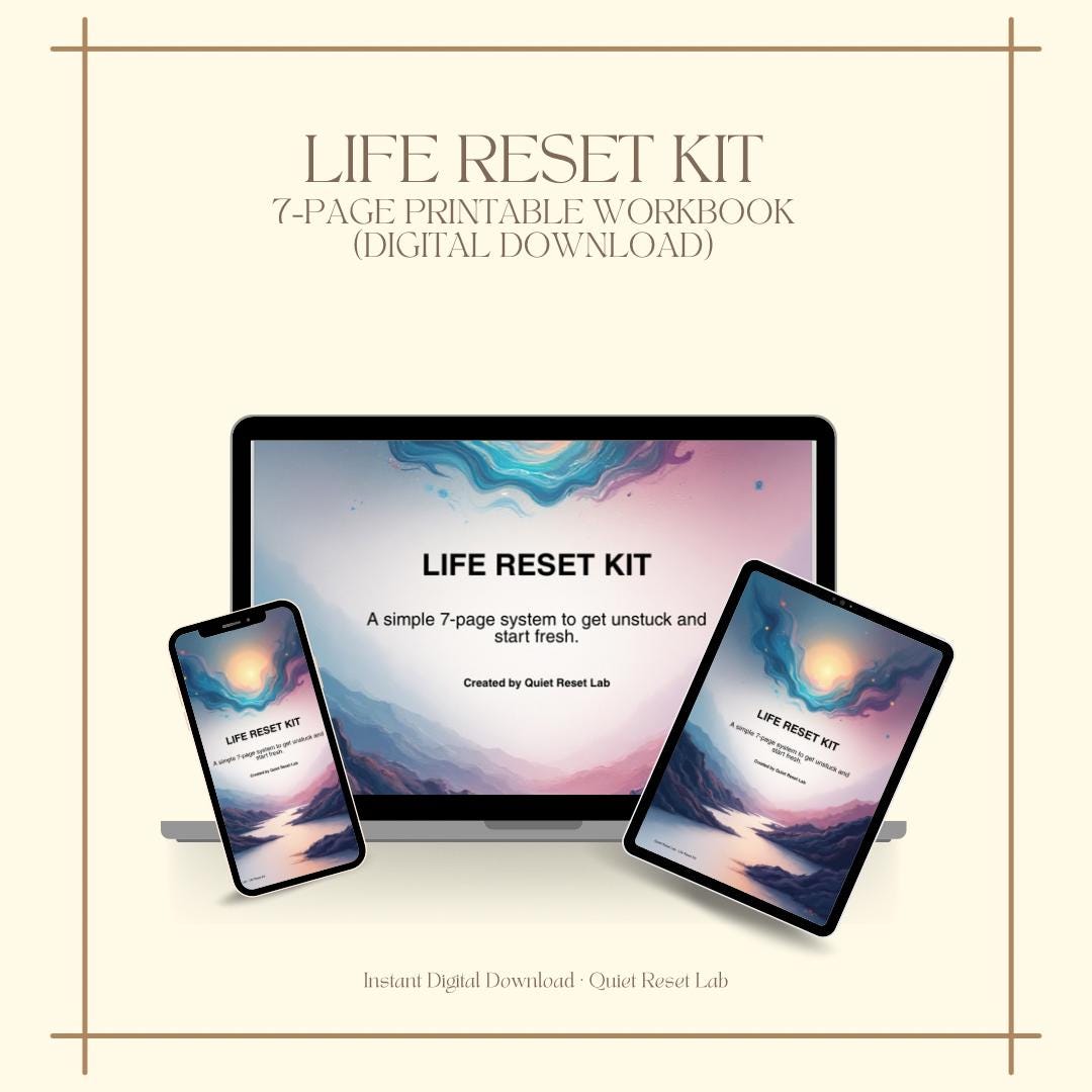 Life Reset Kit Printable | 7-page Mental Reset Workbook | Self Care ...