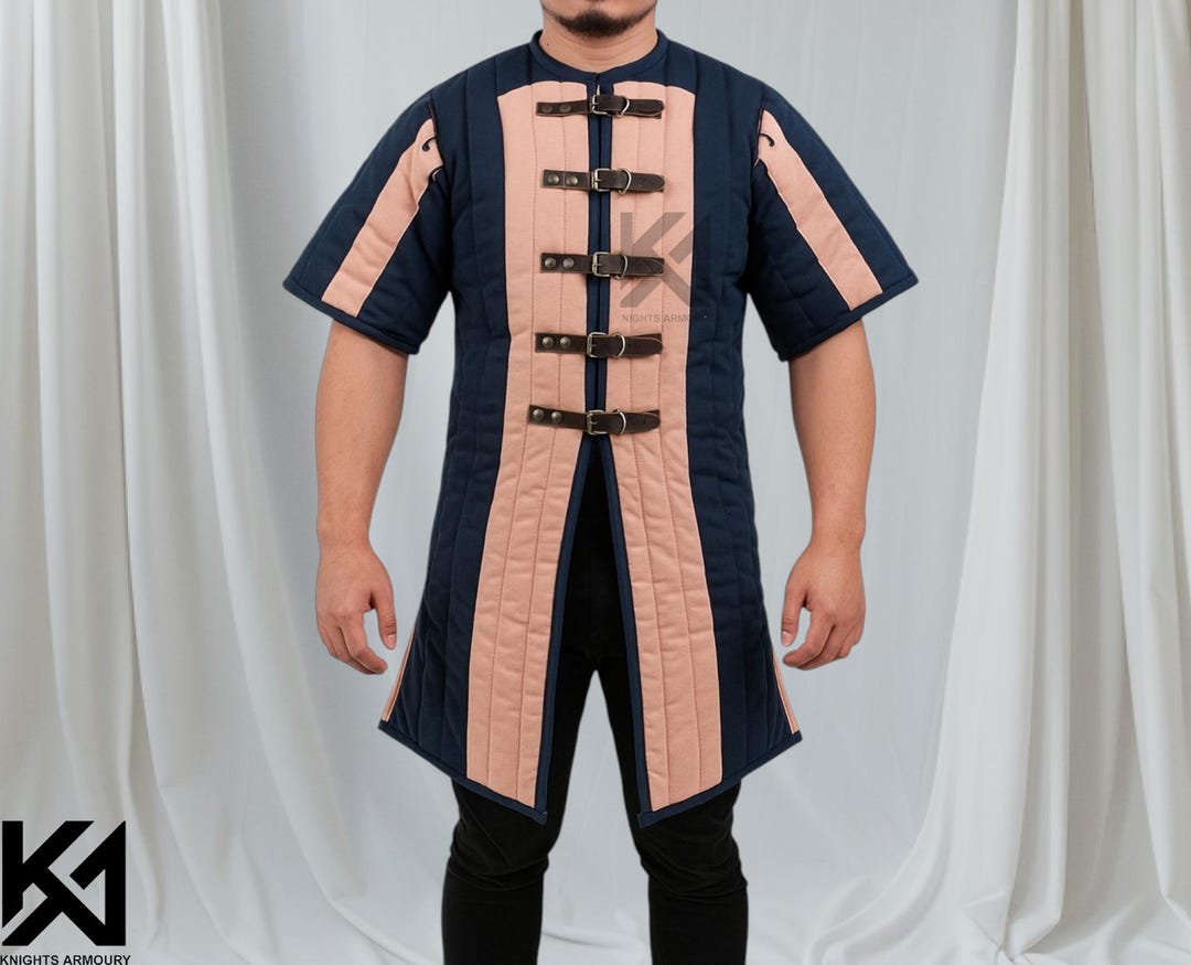 Medieval Gambeson Armor – Dual Color Short Sleeve Padded Jacket for ...