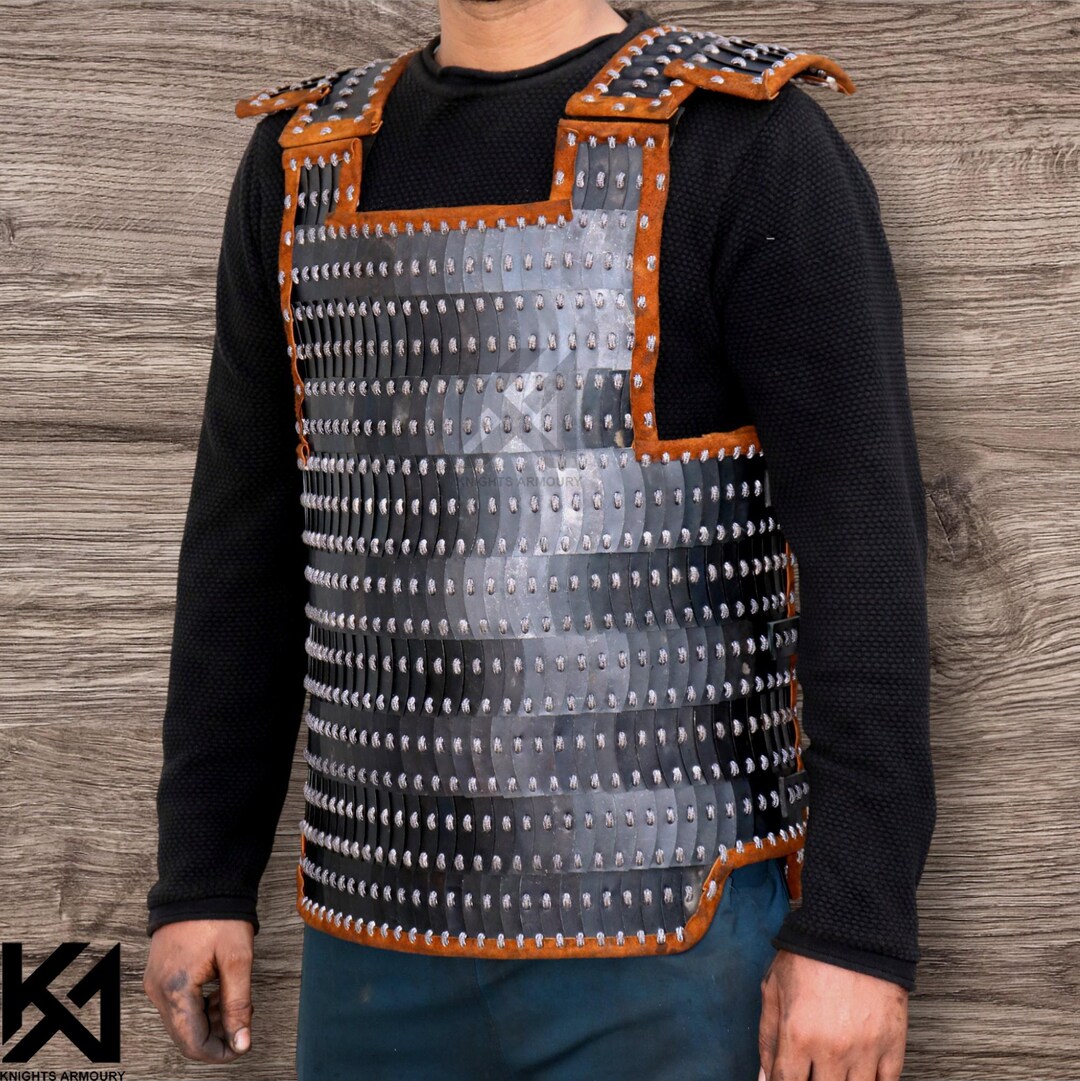 Chest Lamellar Armor – 20 Gauge Steel Scale Body Armor | Medieval ...