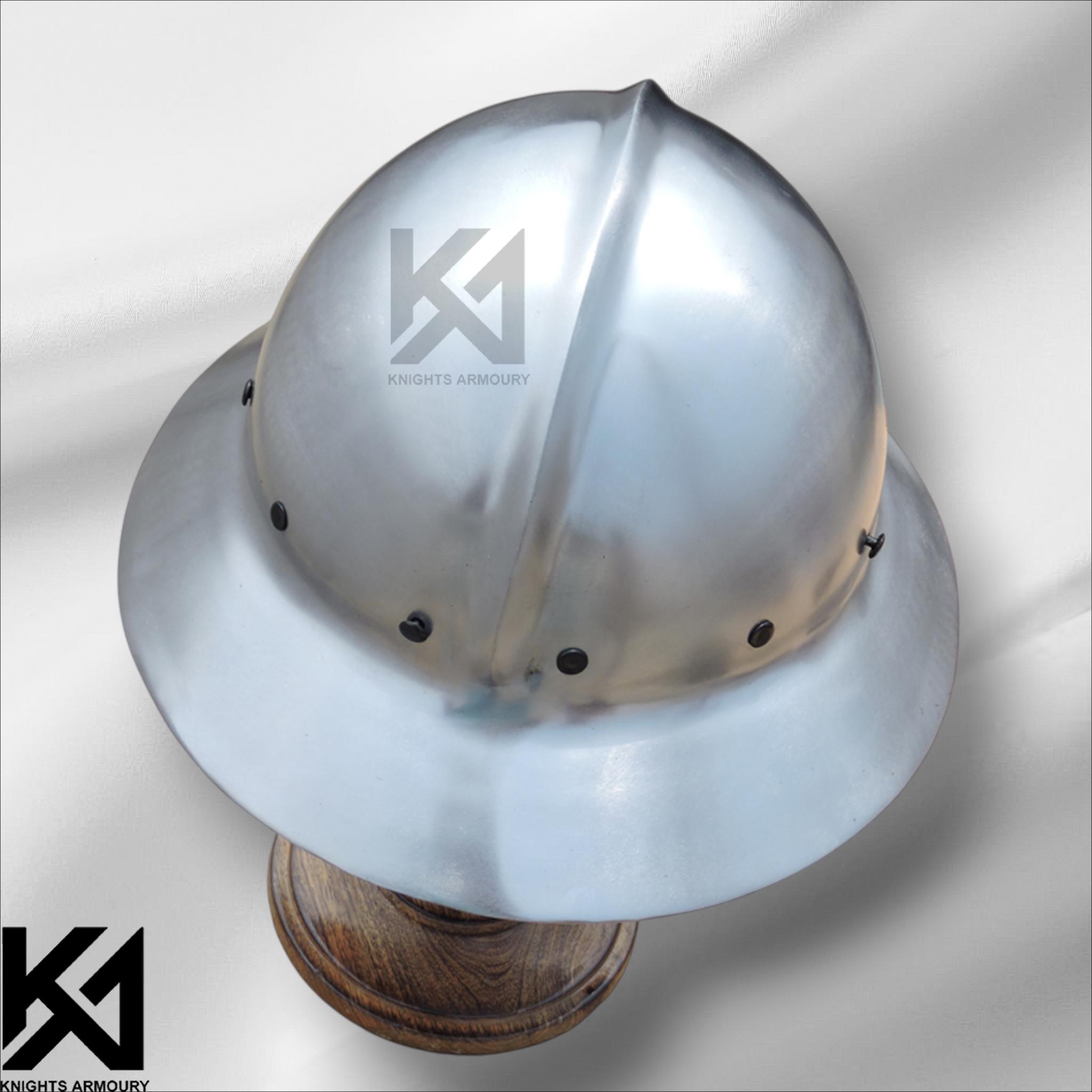 Polished Steel Kettle Hat Helmet: SCA LARP Knight Armor - Etsy