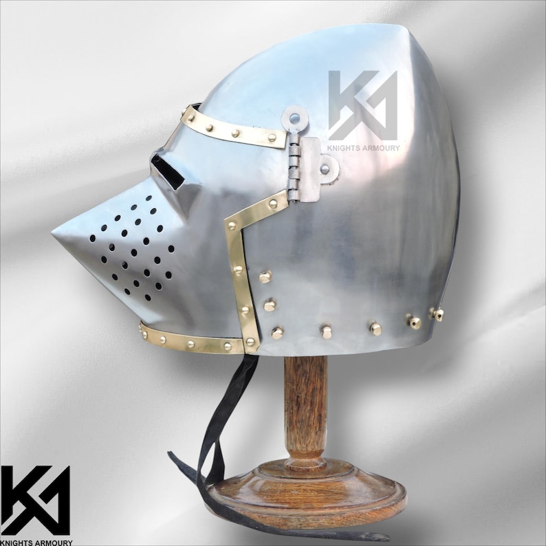 Medieval Pig Face Bascinet Helmet: 18 Gauge Steel Armor, LARP Cosplay ...