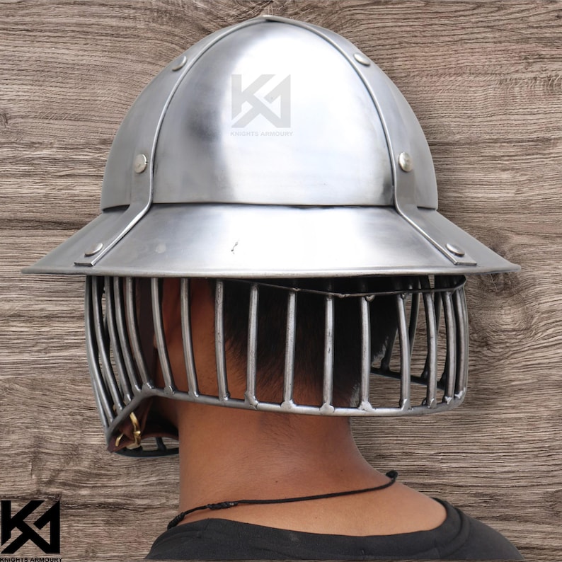 Sca-ready Kettle Helmet – Steel Medieval Helmet With Reinforced Jaw ...
