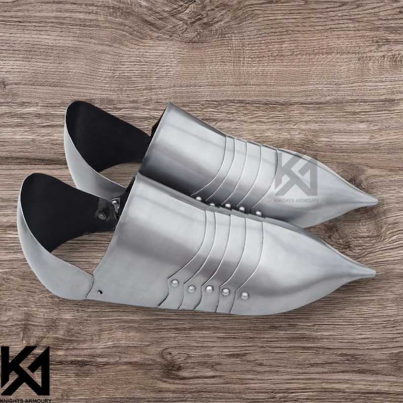 Medieval Knight Sabatons – 18 Gauge Steel Armor Shoes With Articulated ...
