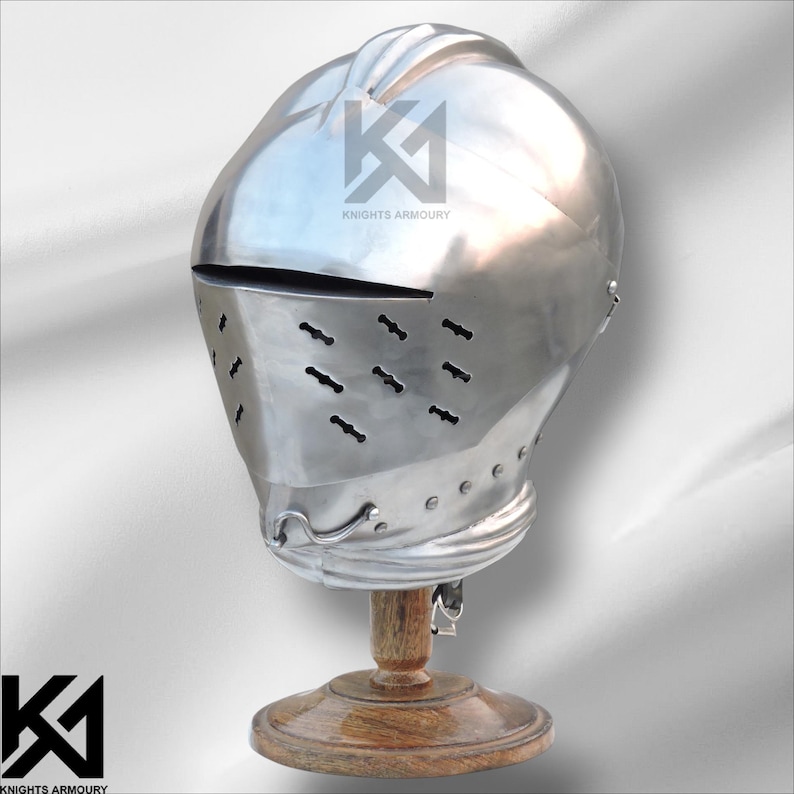 Visored Tudor Helmet – Medieval Knight Helmet (18 Gauge Mild Steel) SCA ...