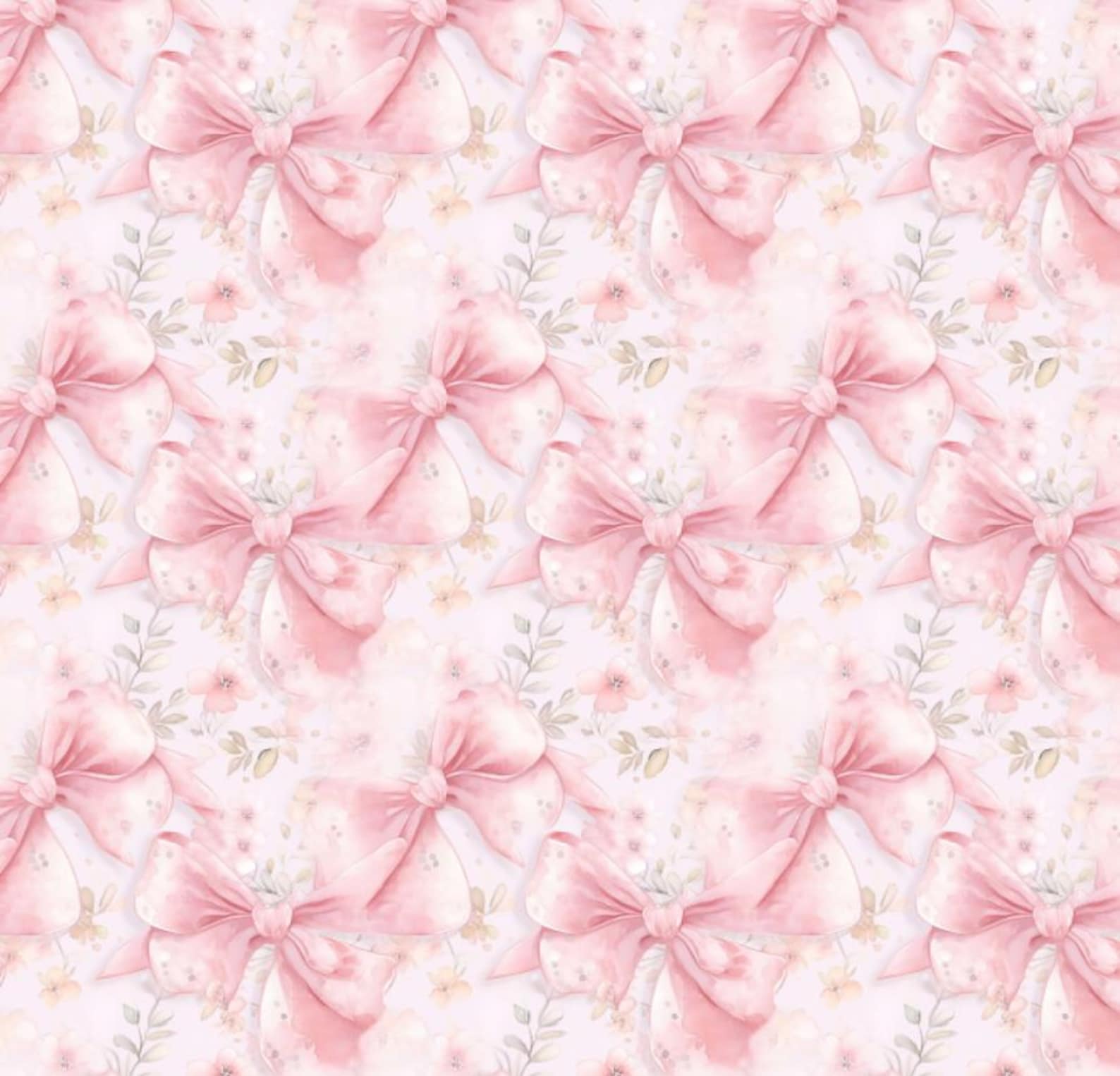 Retro Pink Bow Flower Pattern Pure Cotton Fabric-by 1/2 Yard-55inches ...