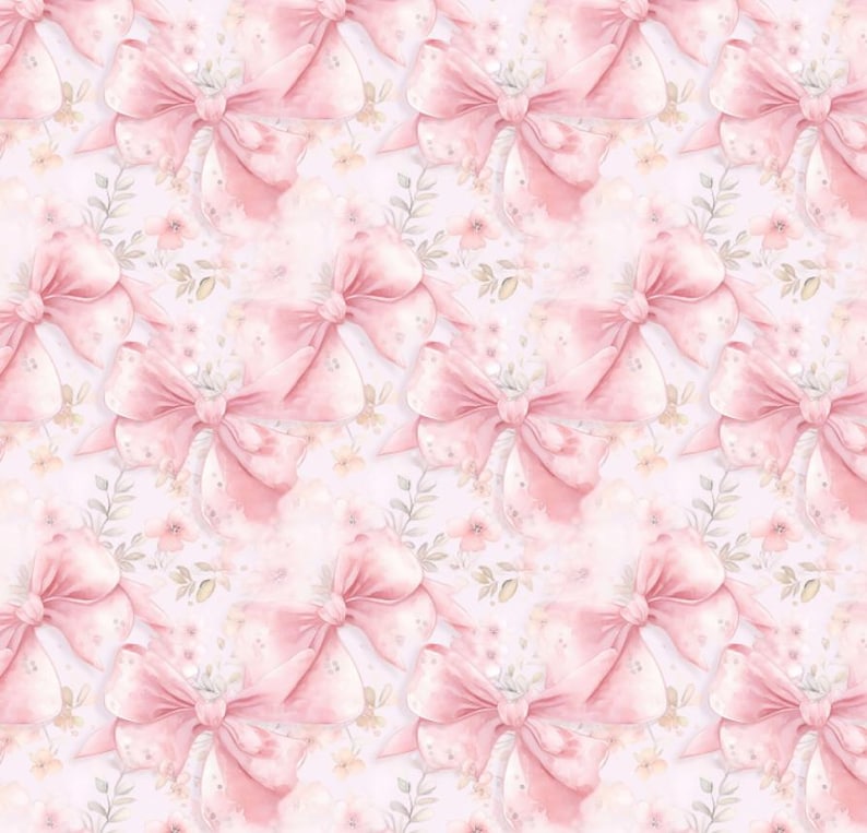 Retro Pink Bow Flower Pattern Pure Cotton Fabric-by 1/2 Yard-55inches ...