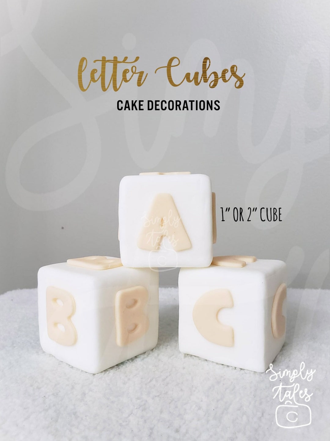 3 Letter Alphabet Cubes Cake Decoration Fondant Topper - Etsy