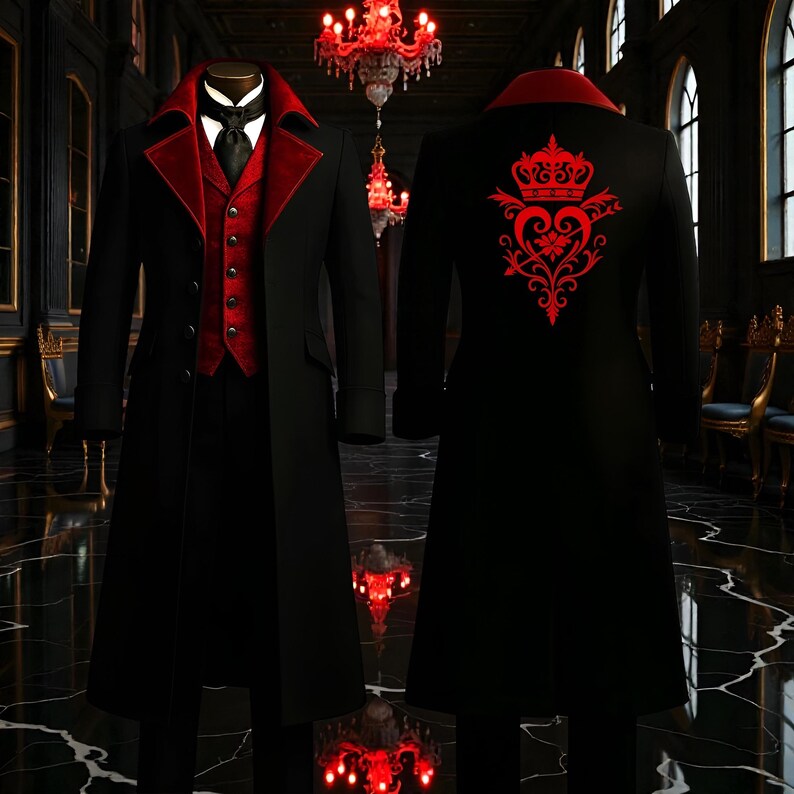 Victorian Vampire Noble Suit | Goth Ceremony Prom Outfit | Royal Heart ...