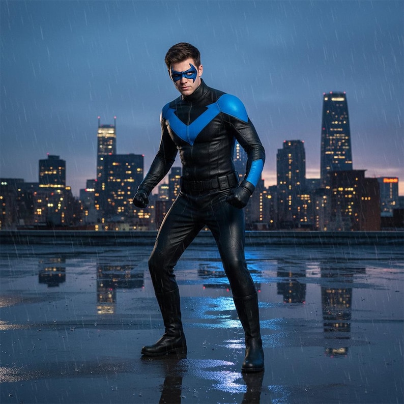 Men's Nightwing Cosplay Superhero Cosplay Suit | Vigilante Leather ...