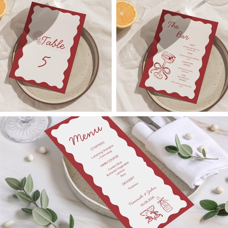 Editable Retro Wedding Sign Bundle, Hand Drawn Wedding Canva Templates ...