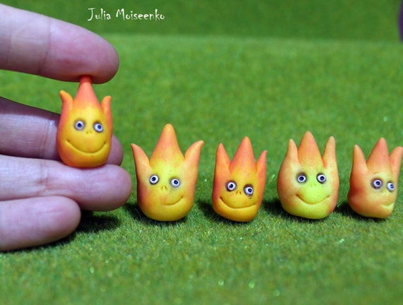 Miniature Fire Flame Spirit Polymer Clay Figurine Fantasy | Etsy