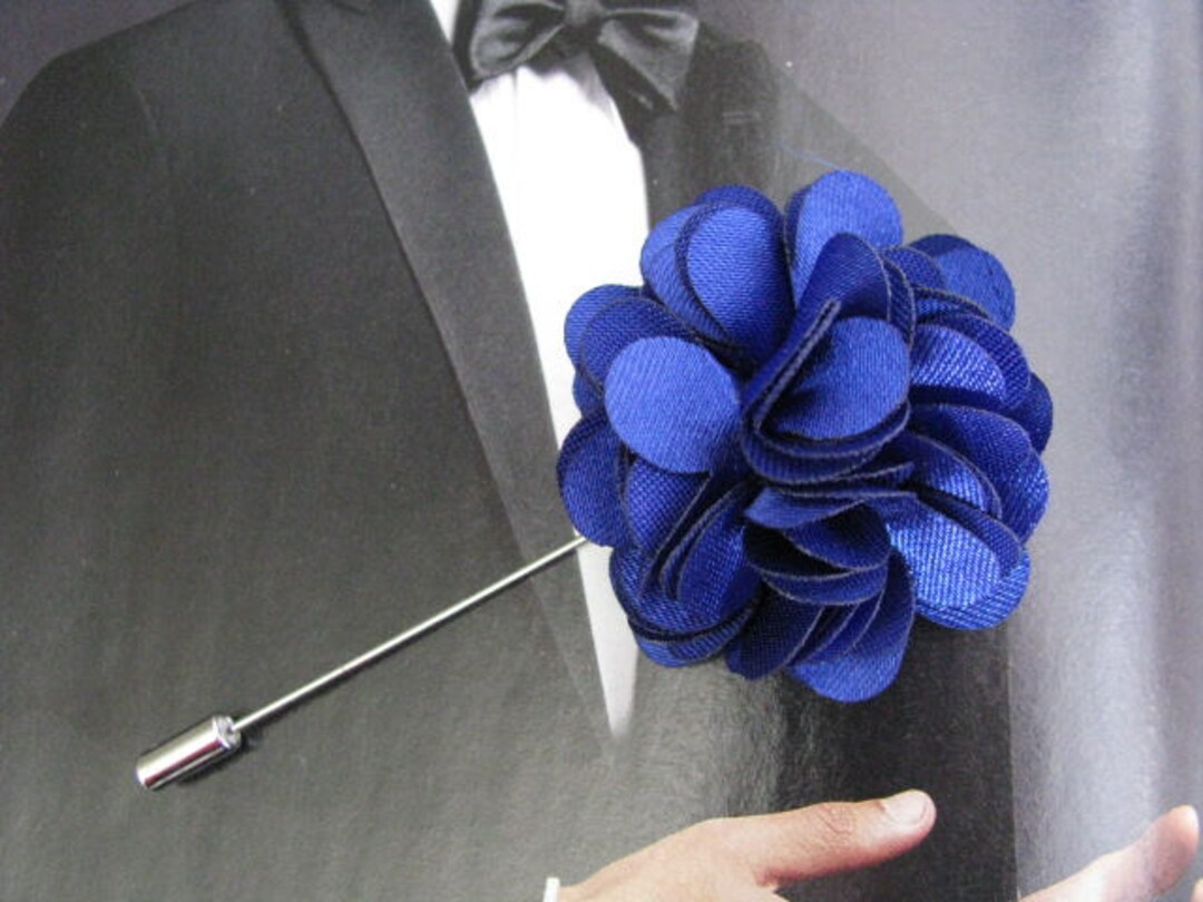 Royal Blue Lapel Pin Mens Boutonniere Grooms Boutonniere - Etsy