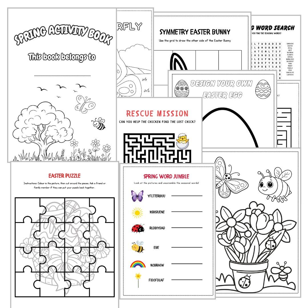 Children’s Spring & Easter Activity Book | Printable Kids Workbook ...
