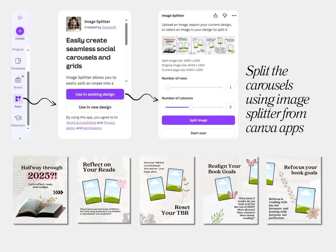 Bookstagram Seamless Carousel Templates, Bookstagram Bundle for Book ...